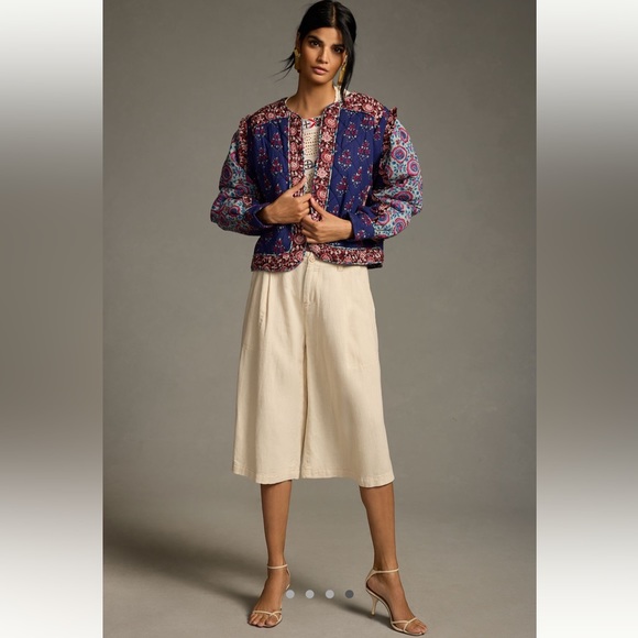 Anthropologie | Jackets & Coats | Nwt Anthropologie Llani Navy Mixed ...